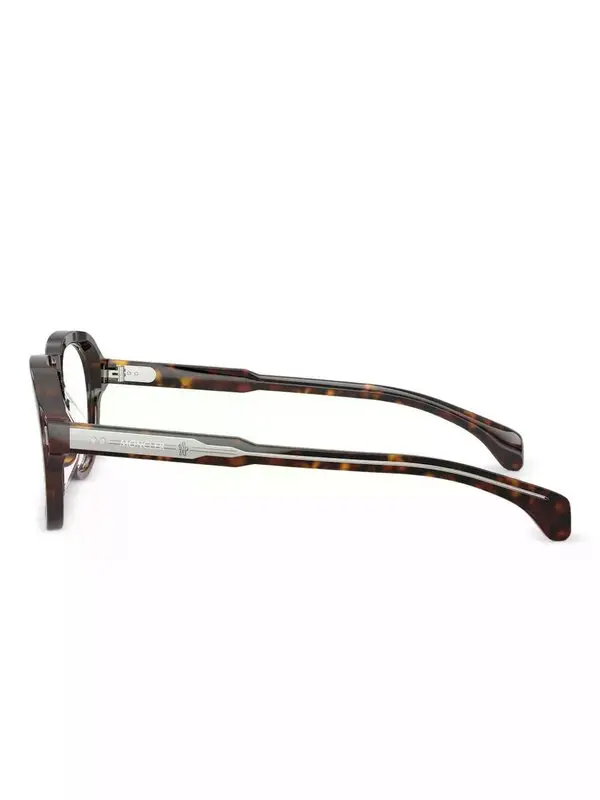 Moncler Tortoiseshell Round-frame Glasses