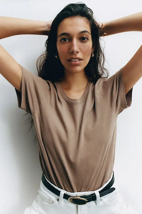 Anthropologie Evelyn Cotton Everyday T-shirt - Brown