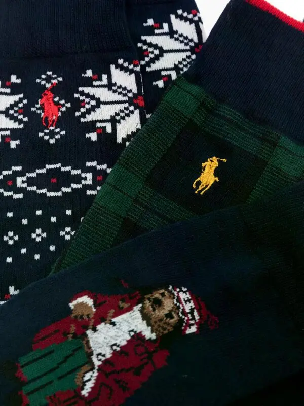 Polo Ralph Lauren Polo Bear Trouser Socks Pack Of Three