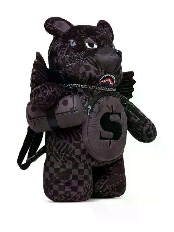 SPRAYGROUND 4am Money Wing Bear Check-pattern Backpack