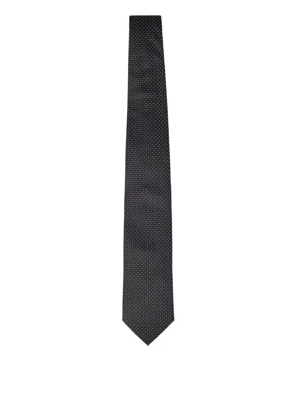FRANZESE COLLECTION Berlusconi Jacquard Silk Neck Tie - Black