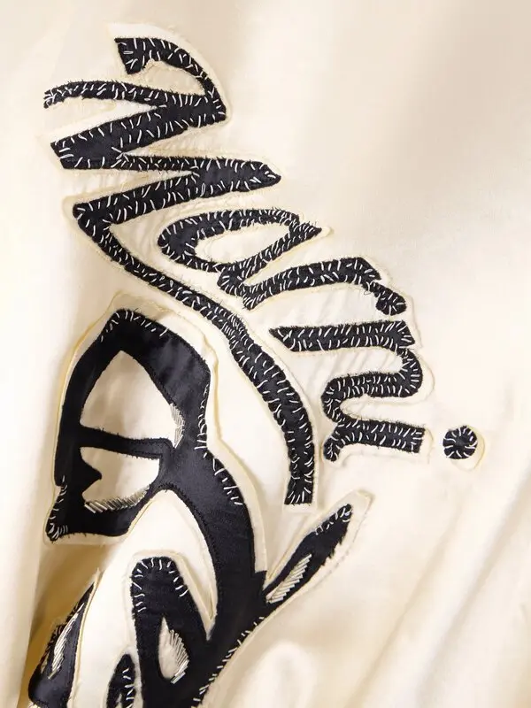 Marni Appliquéd Two-tone Satin Bomber Jacket