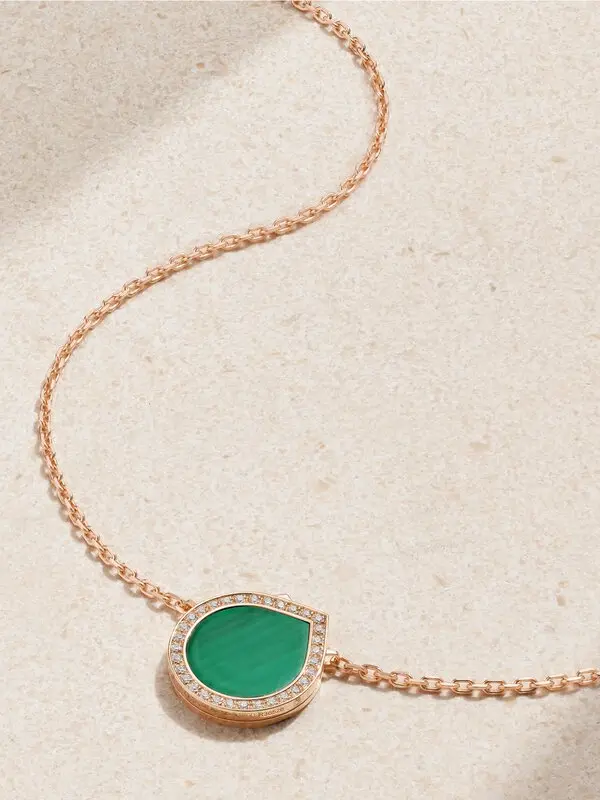 REPOSSI Antifer Malachite And Diamond Necklace - Green