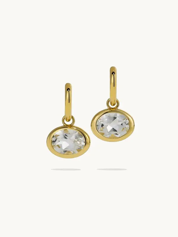 BY PARIAH Orbit Hoop Earrings - 14k Gold,white Topaz