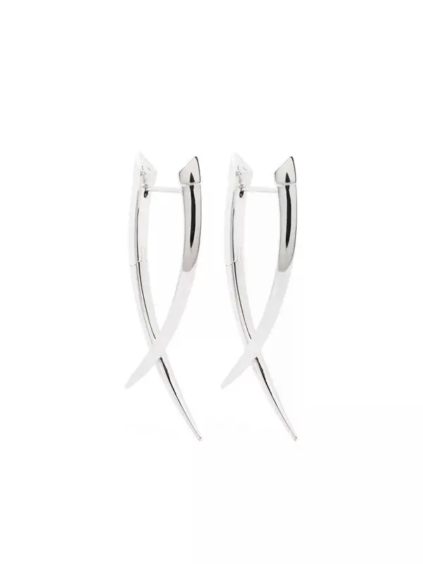 SHAUN LEANE Sabre Crossover Earrings - Silver