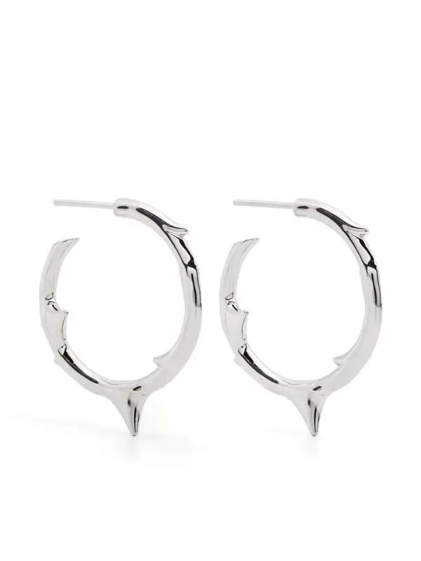 SHAUN LEANE Medium Rose Thorn Hoop Earrings - Silver