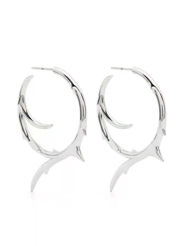 SHAUN LEANE Large Rose Thorn Hoop Earrings - Silver