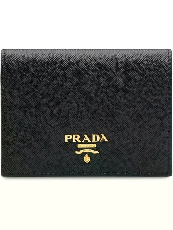 Prada Small Logo-plaque Folding Wallet - Black