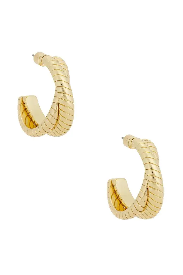 ROXANNE ASSOULIN Double Cobra Hoop Earrings - Gold