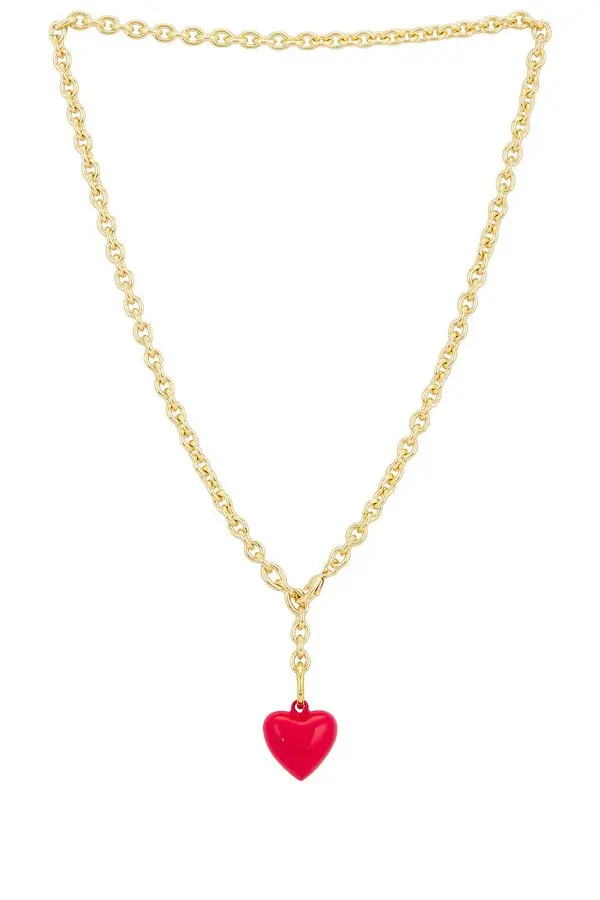ROXANNE ASSOULIN Mini Happy Heart Necklace - Gold & Cherry Red