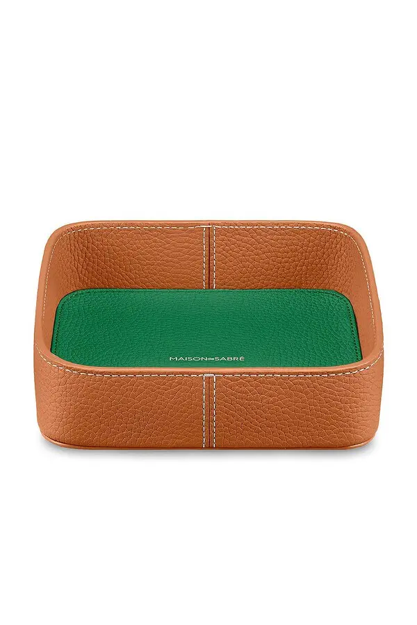 MAISON DE SABRE Catchall Tray Organizer - Pecan Emerald