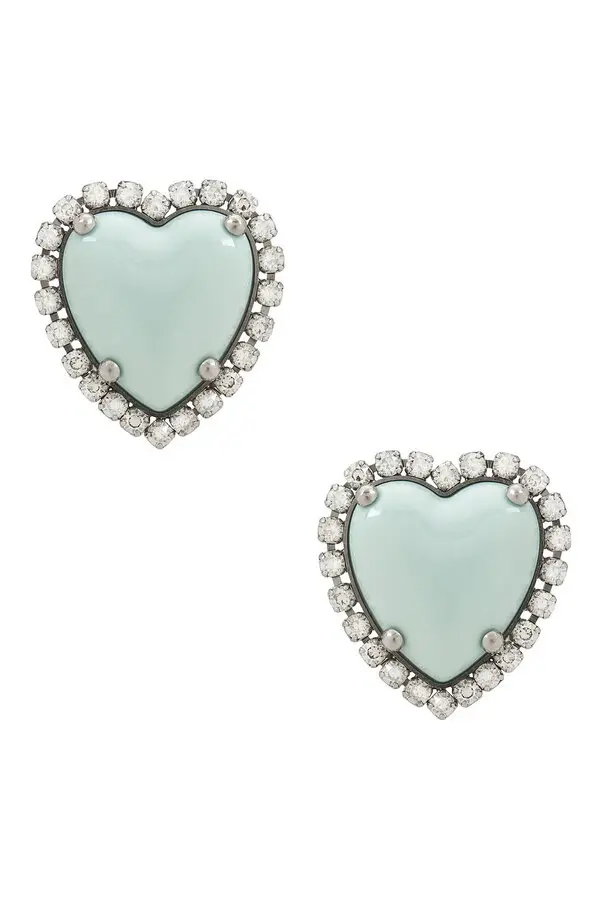 Valentino Garavani Coeur Hyperbole Clip-on Earrings - Vintage Palladium  Crystal  Silver  & Az