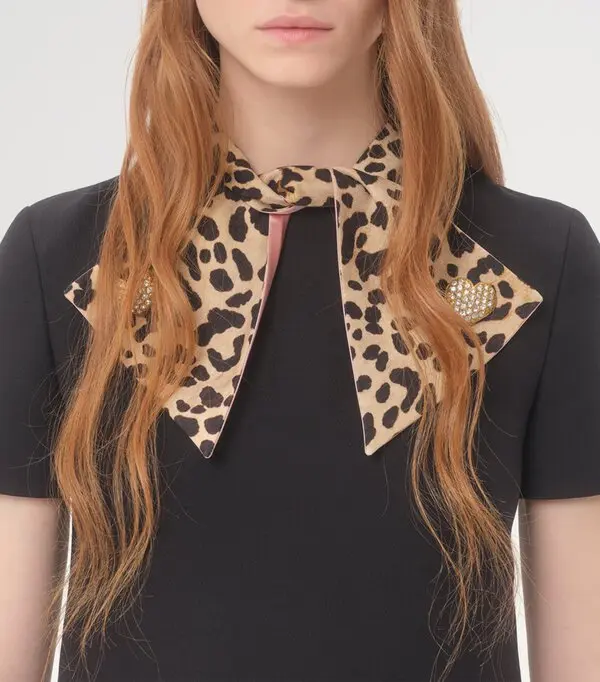 Valentino Garavani Wool-silk Leopard-tie Mini Dress