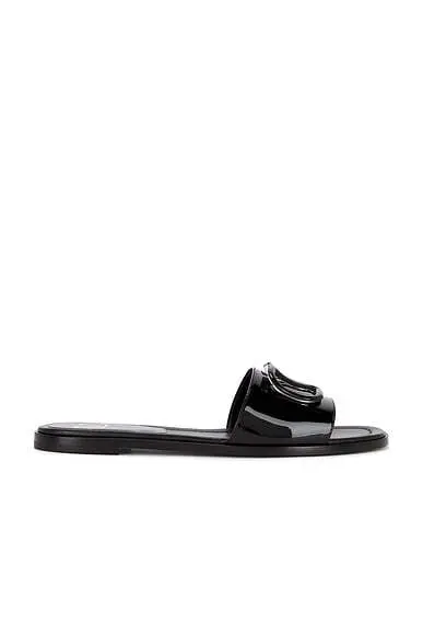 Valentino Garavani V Logo Signature Slide - Nero