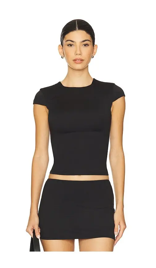 LOVERS AND FRIENDS The Mia Top Short Sleeve Jersey Top - Black