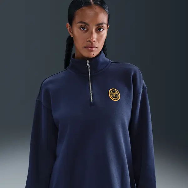 Nike Sportswear Phoenix Fleece Oversized 1/4-zip Long Sweatshirt - Blue