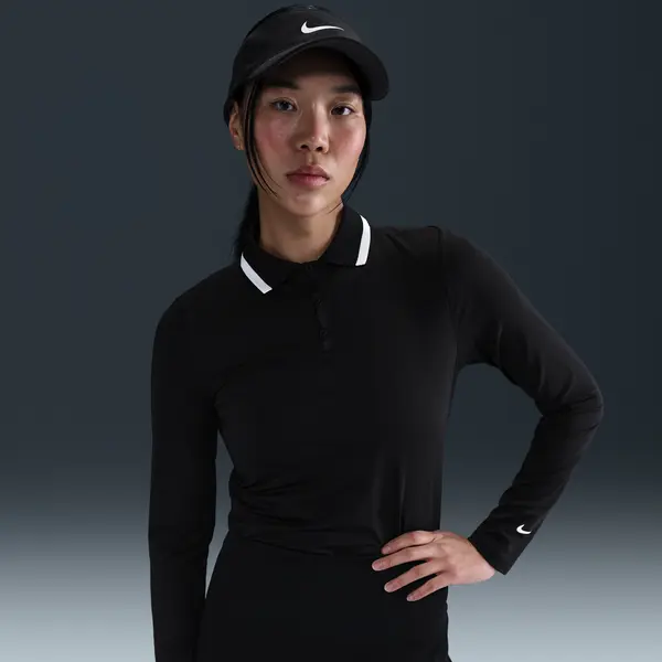 Nike Tour Dri-fit Uv Protection Long-sleeve Golf Polo - Black