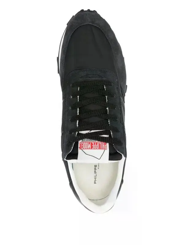 Philippe Model Tour Panelled Suede Sneakers - Black