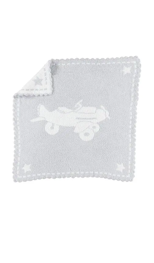 Barefoot Dreams Cozychic Scalloped Receiving Blanket In Blue - Blue & White