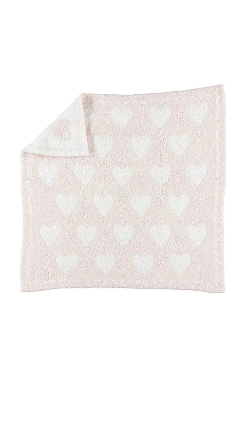 Barefoot Dreams Cozychic Dream Receiving Blanket In Pink - Pink & White Hearts