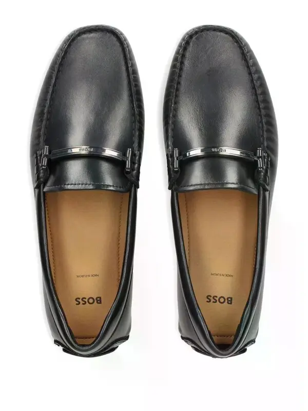 BOSS Nappa Leather Driver Shoes With Silver-tone Hardware