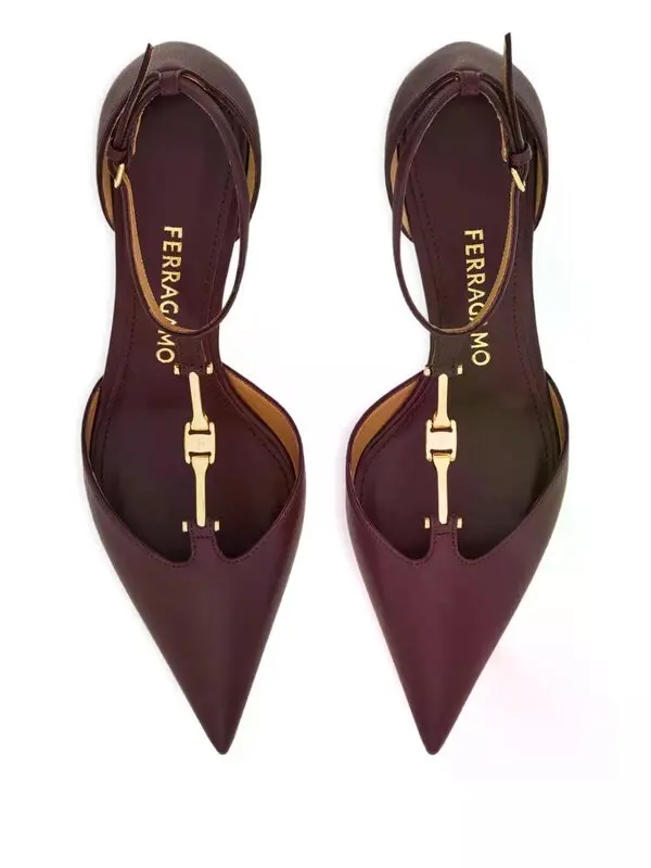 FERRAGAMO 40mm T-strap Buckle Pumps - Red