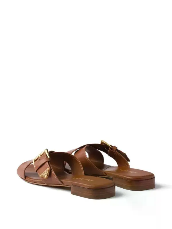 Prada Crisscross Buckle-fastening Sandals - Brown