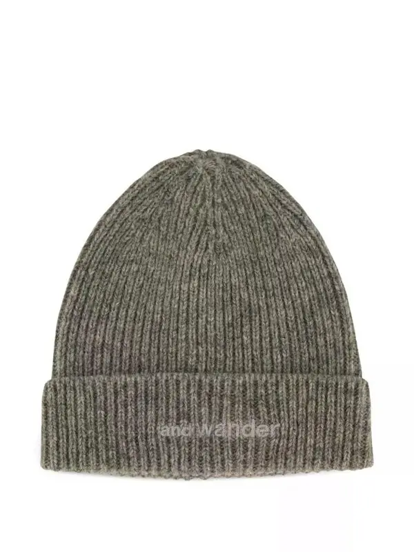 AND WANDER Ribbed-knit Beanie - Grey