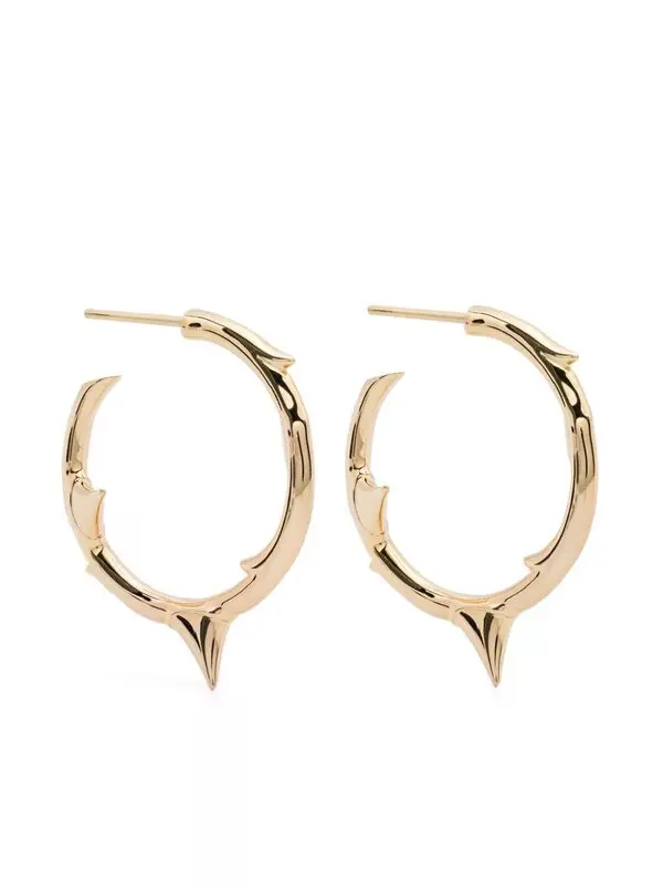 SHAUN LEANE Medium Rose Thorn Hoop Earrings - Gold