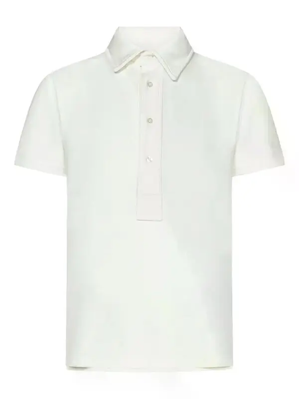 FRANZESE COLLECTION Wimbledon Four-button Placket Polo Shirt - White
