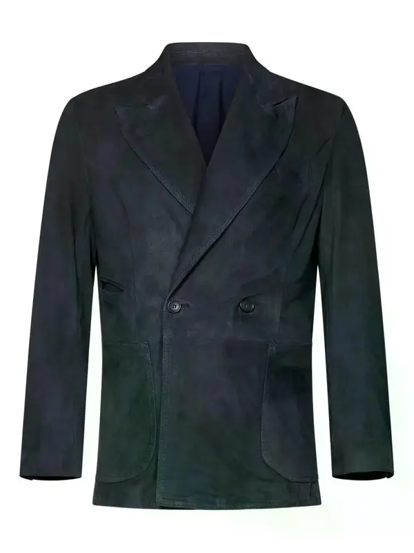 FRANZESE COLLECTION Double-breasted Peak-lapel Blazer - Blue
