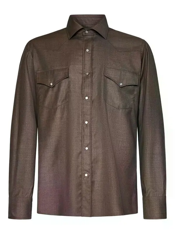 FRANZESE COLLECTION Yoke Flap-pocket Shirt