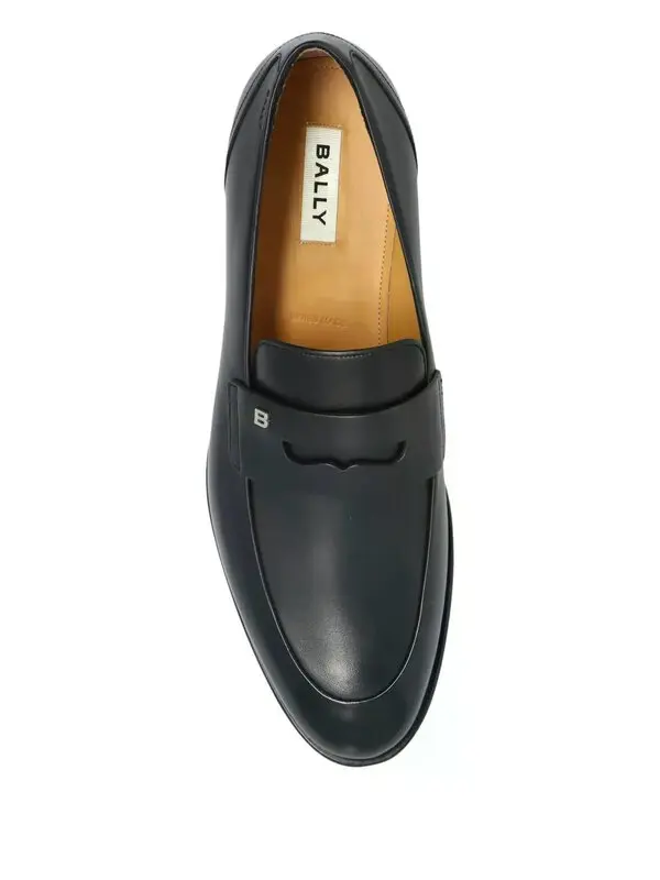 Bally Leather Penny Loafers Black Editorialist