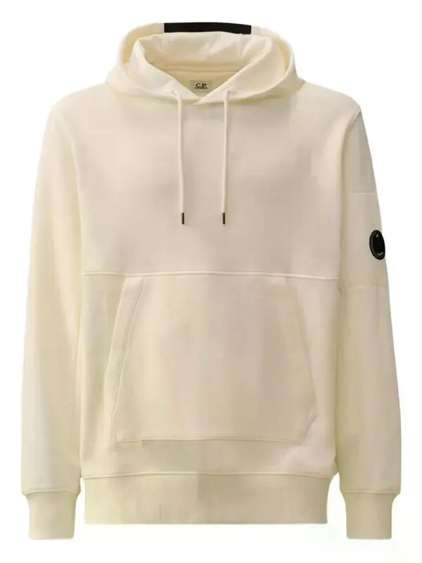 C.P. COMPANY Logo-patch Cotton Hoodie - White