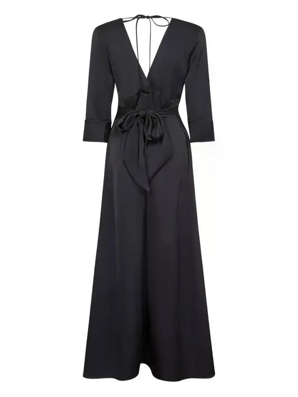 BLANCA VITA Neck-tie Flared Maxi Dress