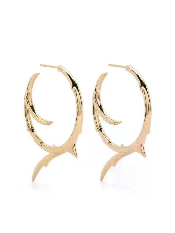 SHAUN LEANE Large Rose Thorn Hoop Earrings - Gold