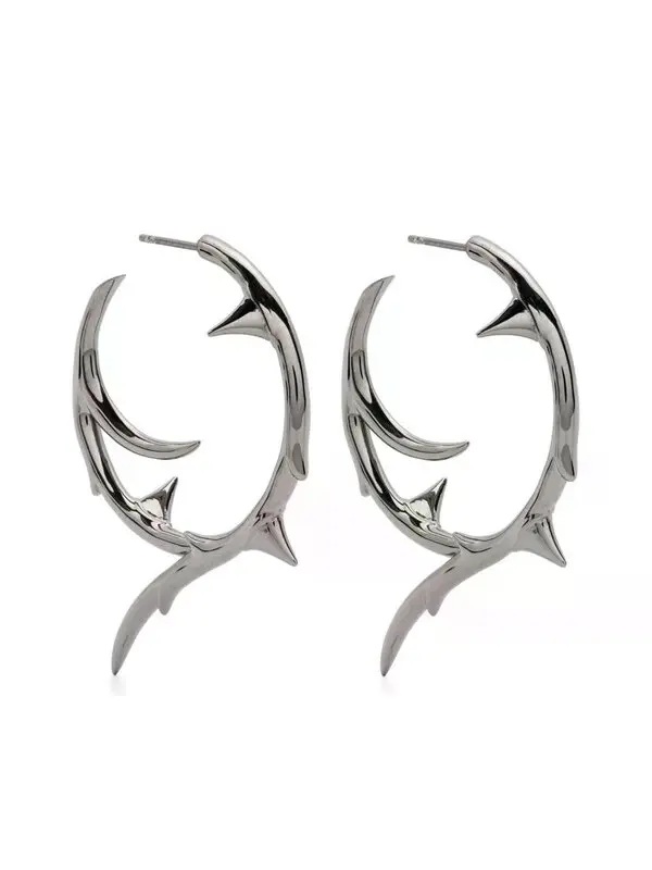SHAUN LEANE Large Rose Thorn Hoop Earrings - Silver