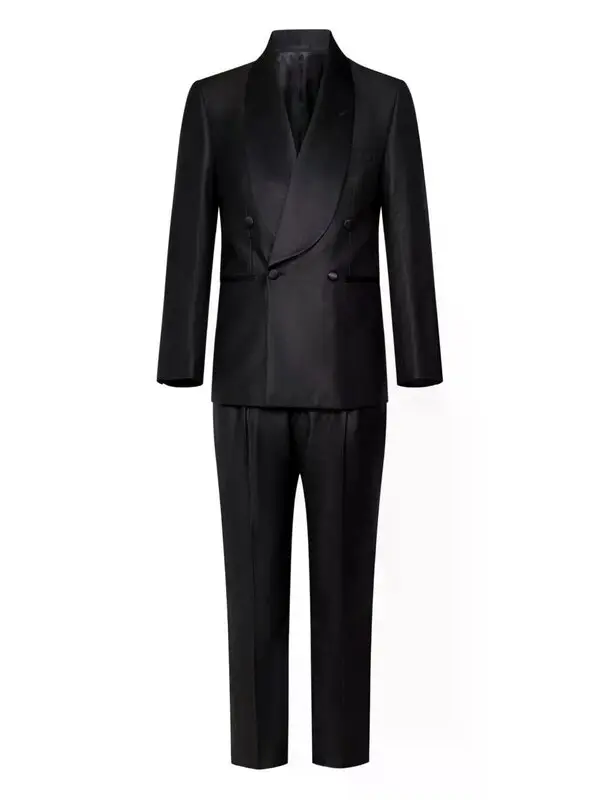 FRANZESE COLLECTION Stefano De Martino Double-breasted Suit - Black