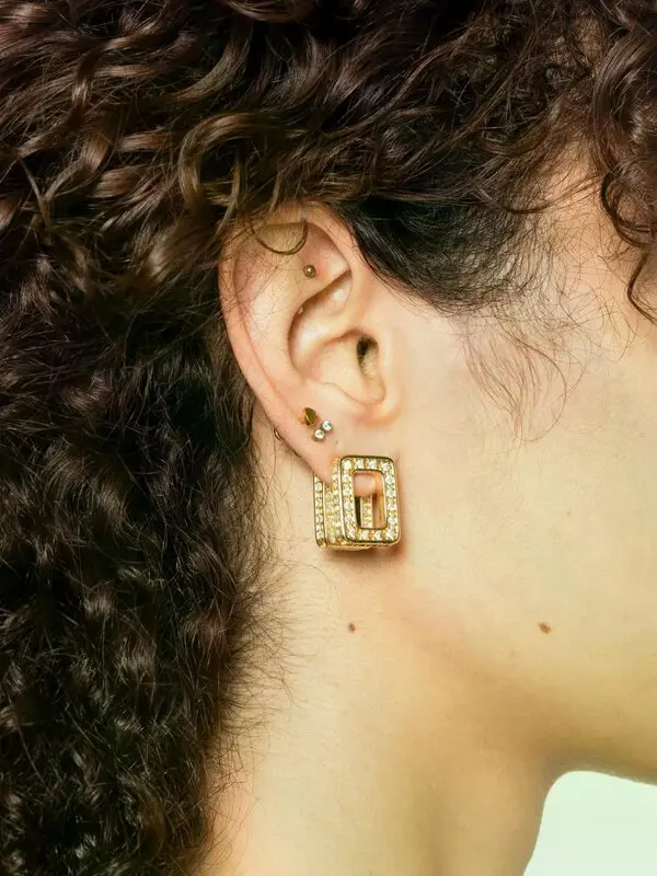 Marni Square-frame Diamond Earring
