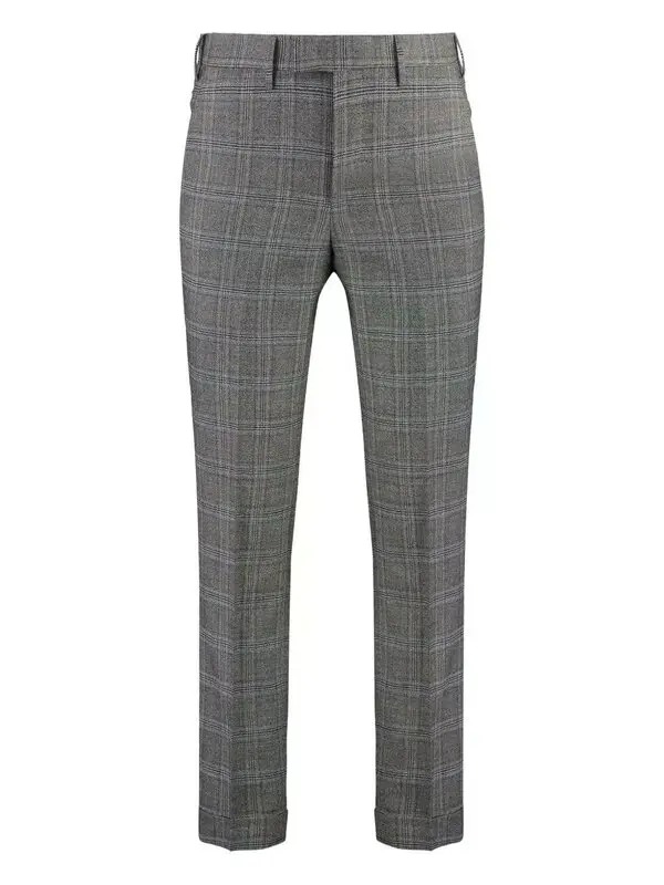 PT TORINO Checked Wool-blend Trousers