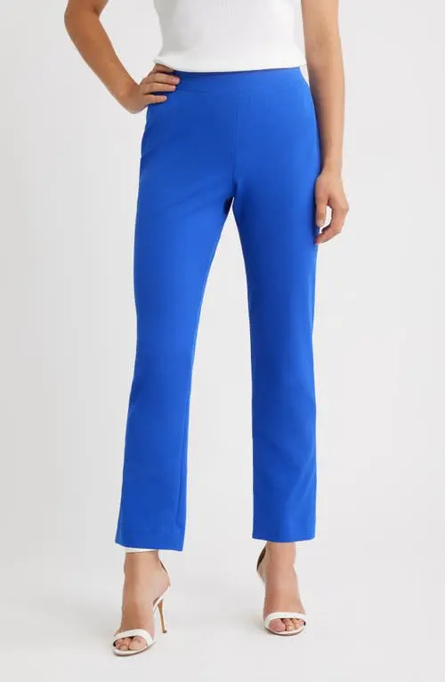 Ming Wang Deco Straight Leg Pants - Sapphire Sea