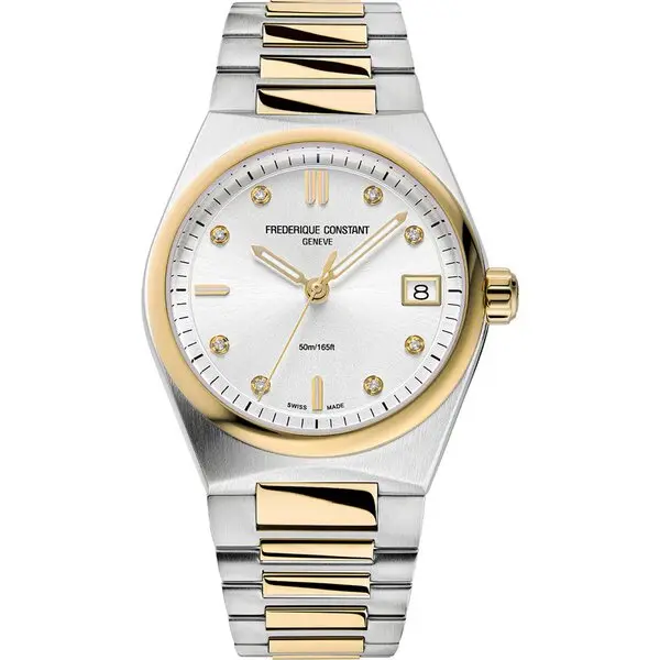 FREDERIQUE CONSTANT Highlife Diamond Two-tone Bracelet Watch - Goldone