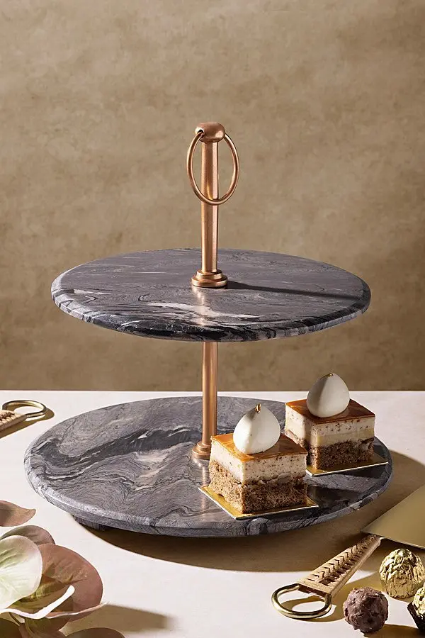 GAURI KOHLI Heavenly Onyx Cake Stand - Brown