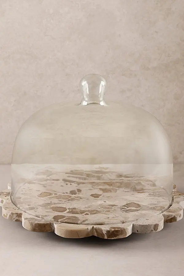 GAURI KOHLI Viola Onyx Serving Board With Cloche - Brown