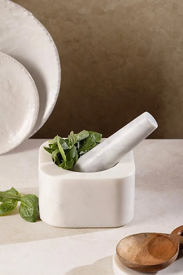 GAURI KOHLI Noble Mortar And Pestle - White