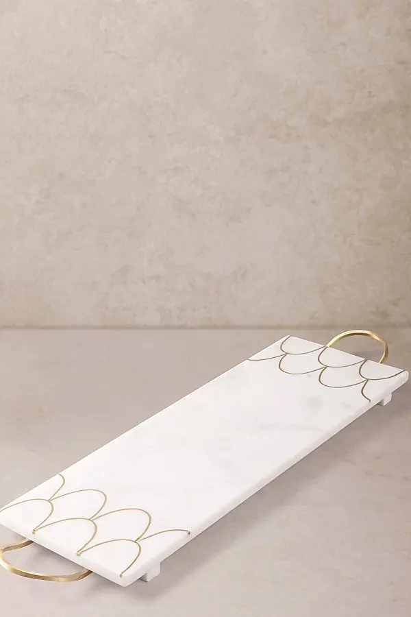 GAURI KOHLI San Miguel Marble Tray - White
