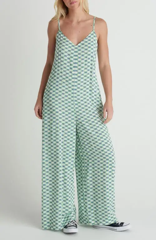 Hurley Venice Check Jumpsuit - Windward Blue