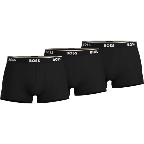 BOSS 3-pack Power Stretch Cotton Trunks - Black