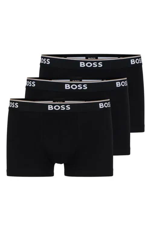 BOSS 3-pack Power Stretch Cotton Trunks - Black