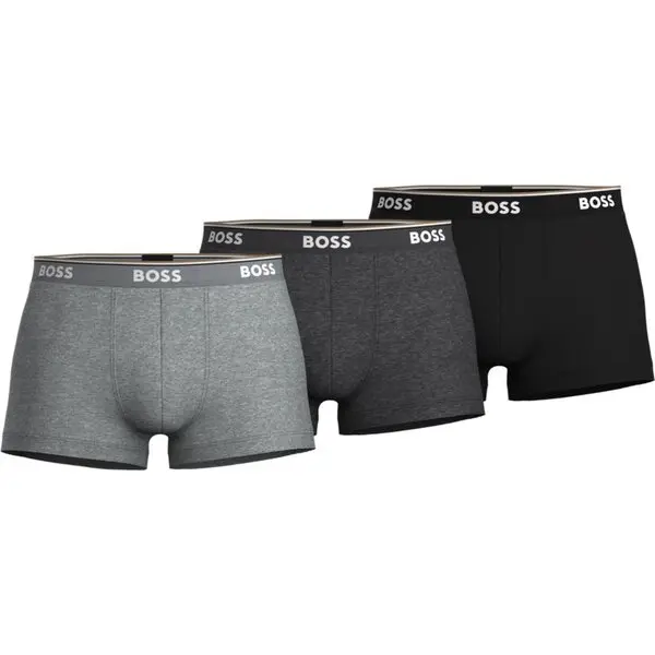 BOSS 3-pack Power Stretch Cotton Trunks - Open Grey